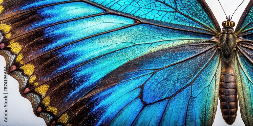 Ultra detailed macro of Papilio ulysses butterfly wing texture ...