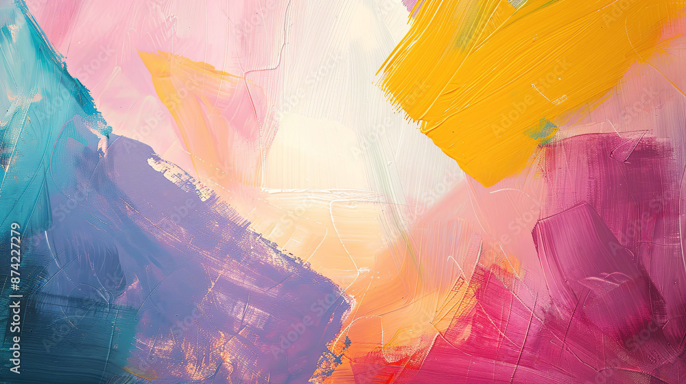 Vibrant Stuckism style painting with analogous colors for modern ...