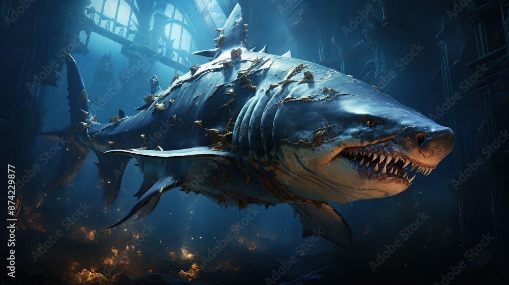 creepy shark monsters, weird and creepy fish in the water, mysterious ...