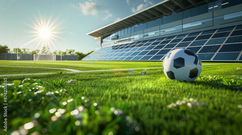 green grass sport soccer football energy cell renewable rallying new ...