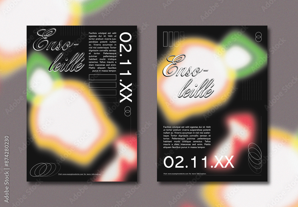 Dark Grey Brutalist Event Poster Stock Template | Adobe Stock