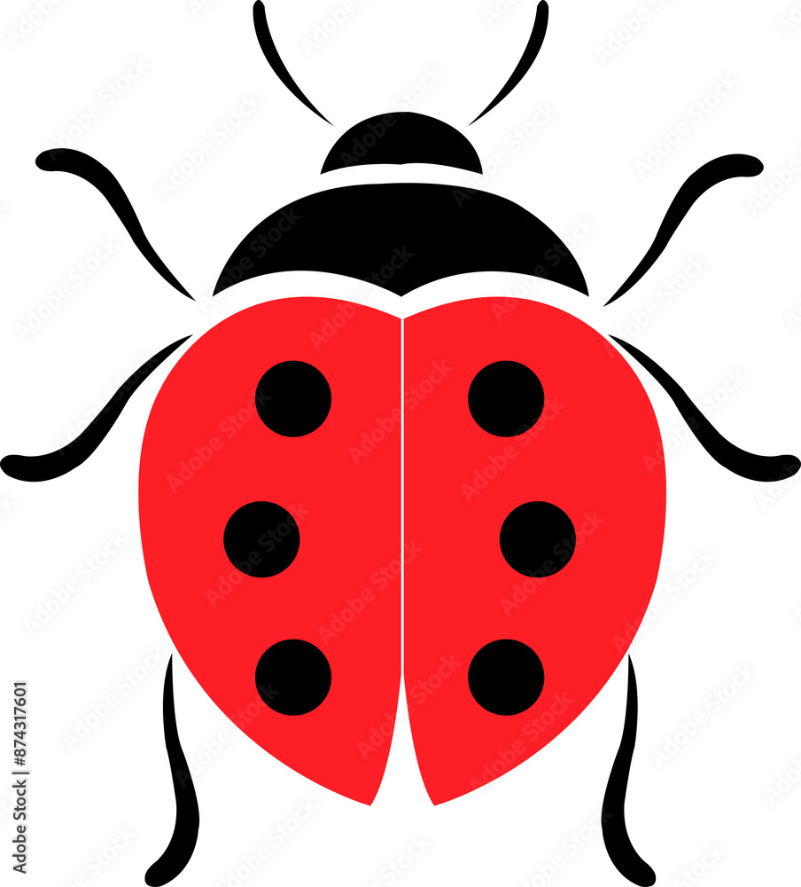 Ladybug clip art design on plain white transparent isolated background ...