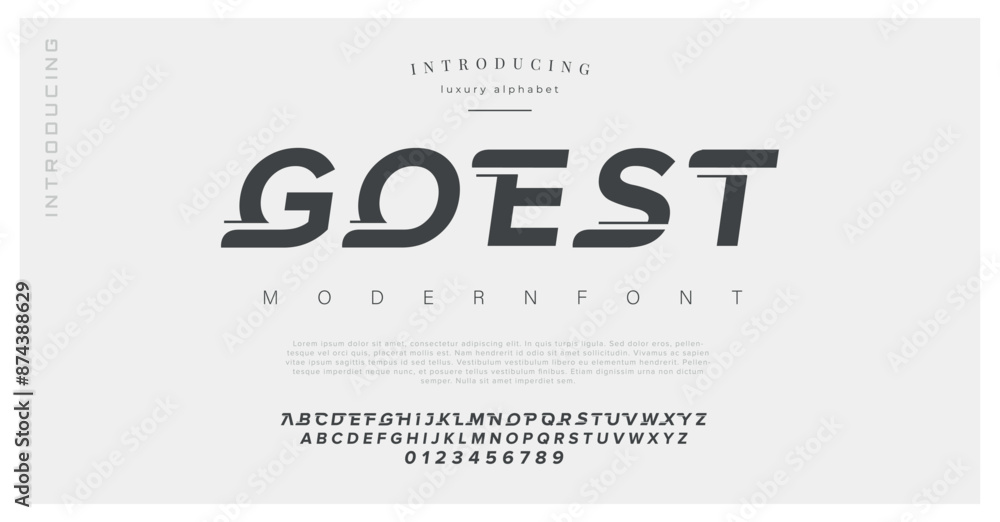 Goest Abstract Quality font alphabet. Minimal modern urban fonts for ...