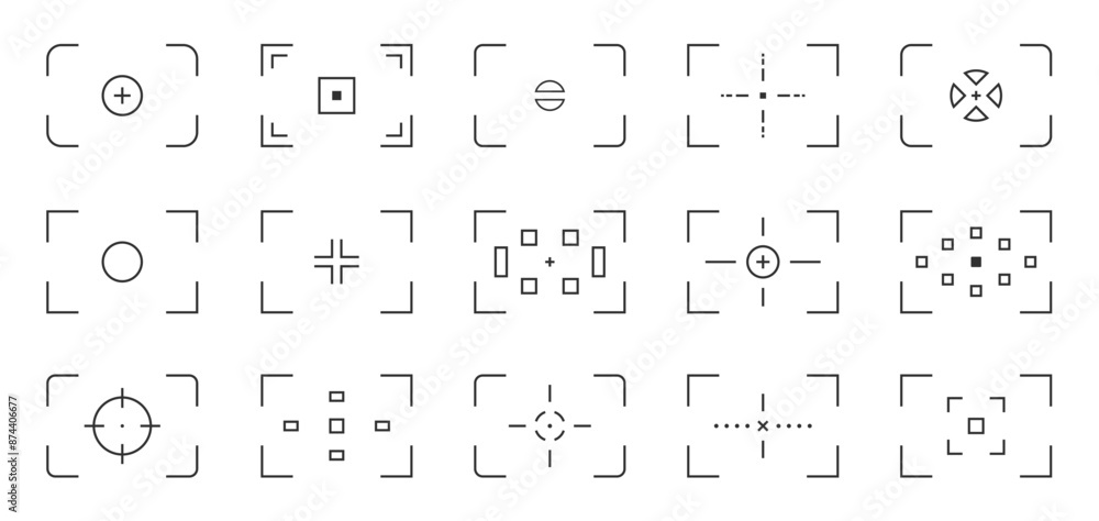 Camera focus viewfinder ui. Camera viewfinders lens frame focus with ...