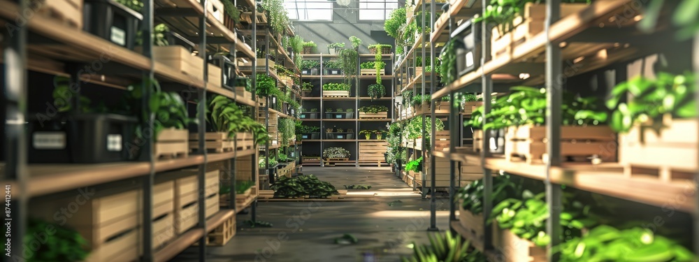 Eco-Friendly Sustainable Warehouse - Vertical Green Garden Wall ...