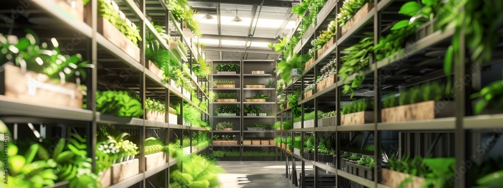 Eco-Friendly Warehouse - Vertical Green Garden Wall, Sustainable ...
