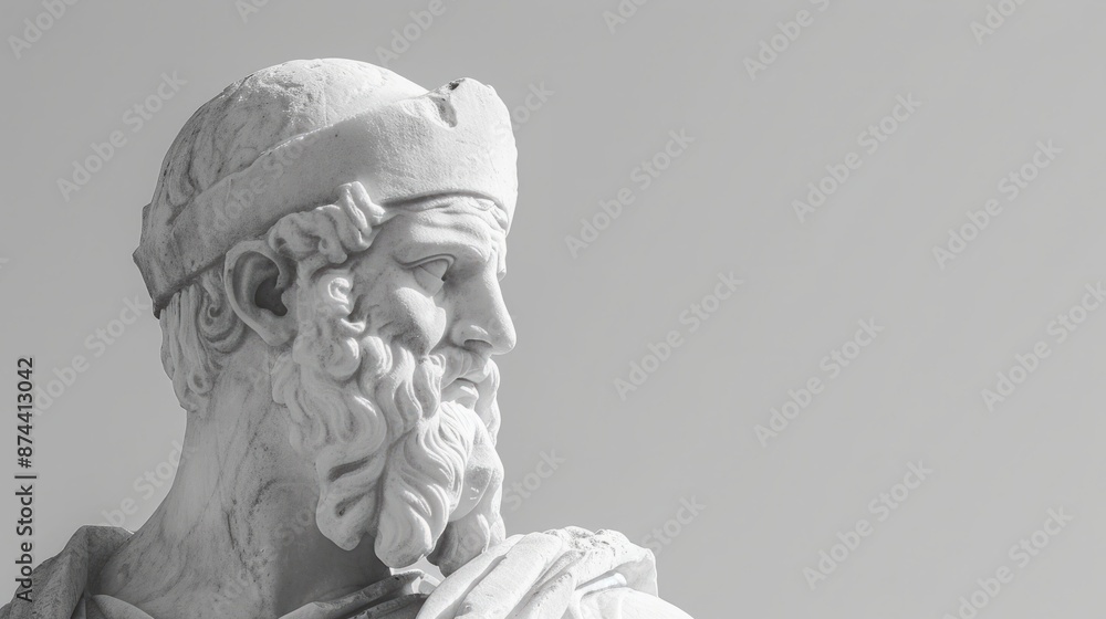Minimalist Marble Statue of an Ancient Greek Mathematician Celebrated ...