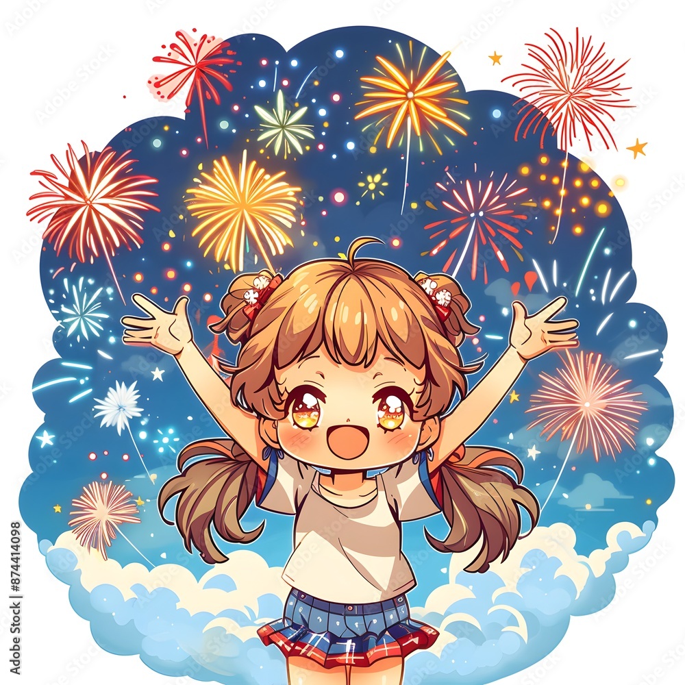 Air Fireworks, Show fireworks illuminating a sky free from pollution ...