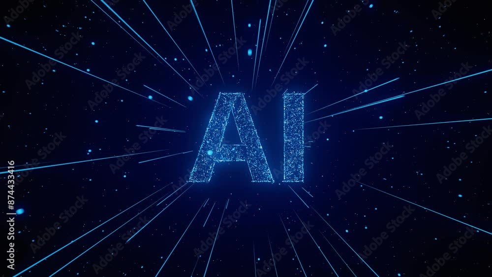 A digital animation of the letters AI. Artificial Intelligence Intro ...