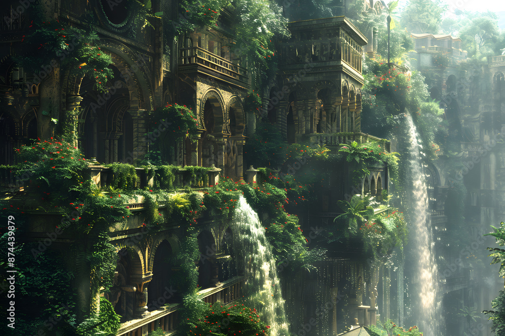 The Hanging Gardens of Babylon, one of the Seven Wonders of the Ancient ...