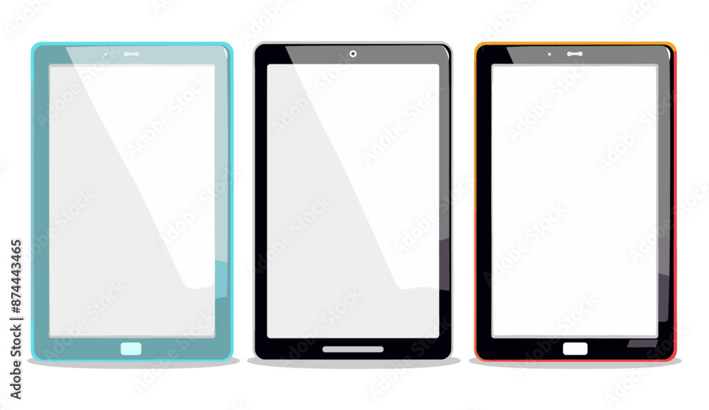 Editable vector blank tablet screen icon, part of a big icon set family ...