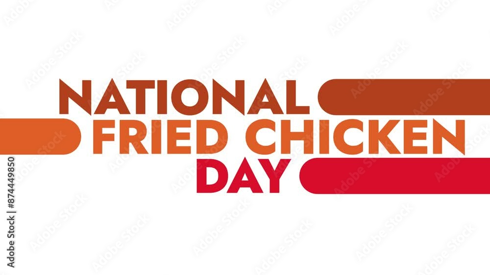 National Fried Chicken Day colorful motion graphics seamless loopable ...