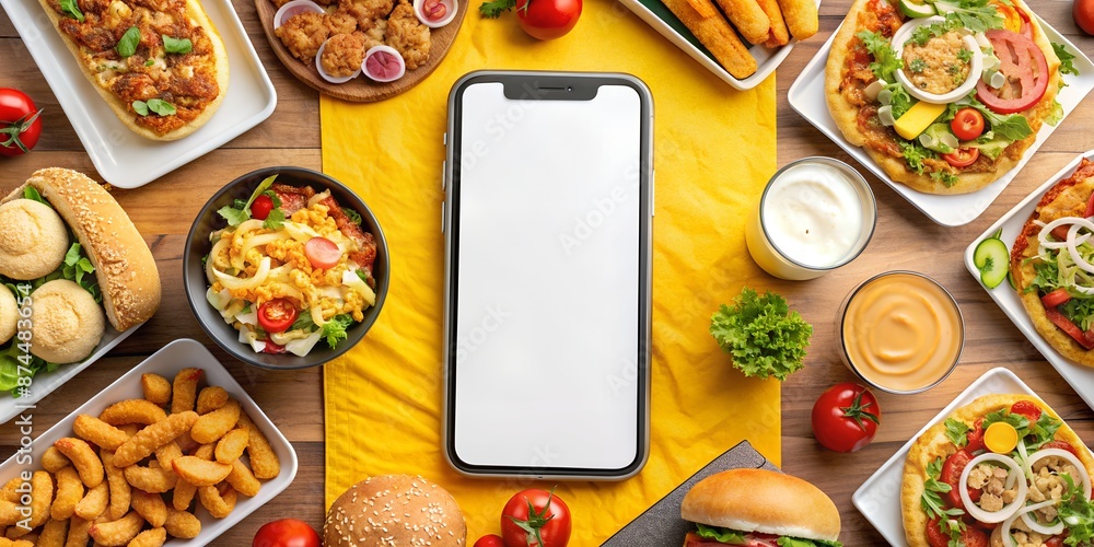 Smartphone mocap for food delivery ad. with bright background and fast ...