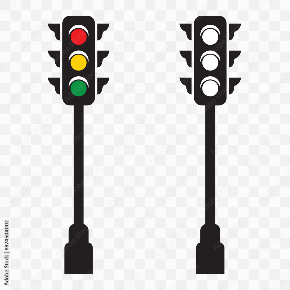 Traffic light signal, icon, vector. Street light, Traffic light icon ...