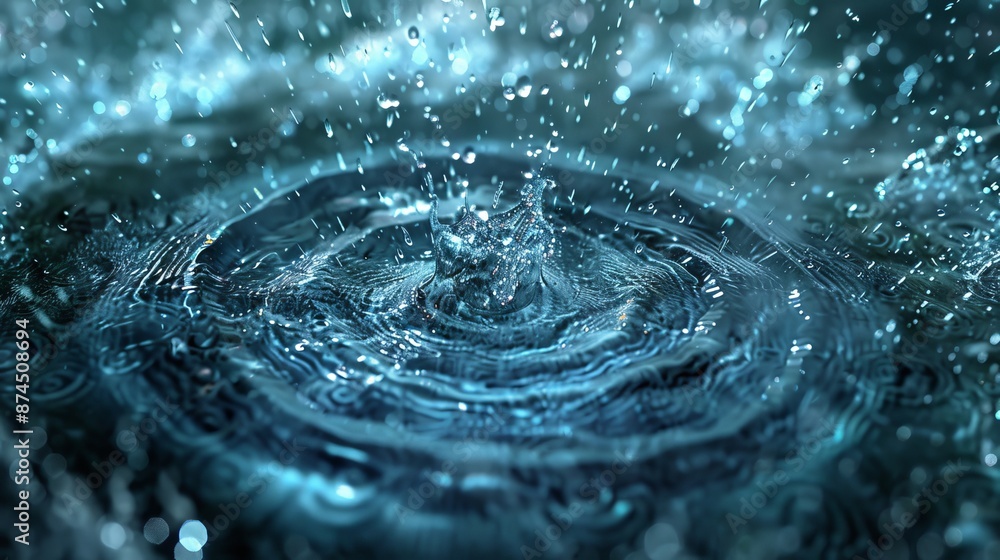 Water ripple backgrounds with raindrop splash patterns for creative ...