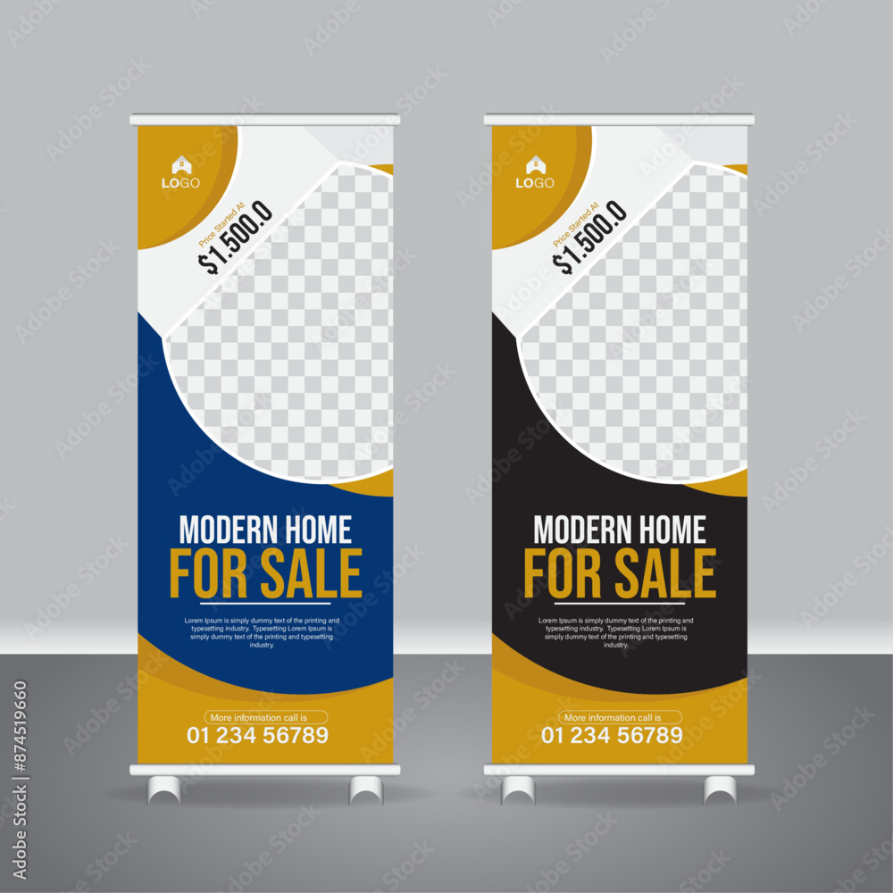 Real estate sale banner templet, property sale roll up banner design ...