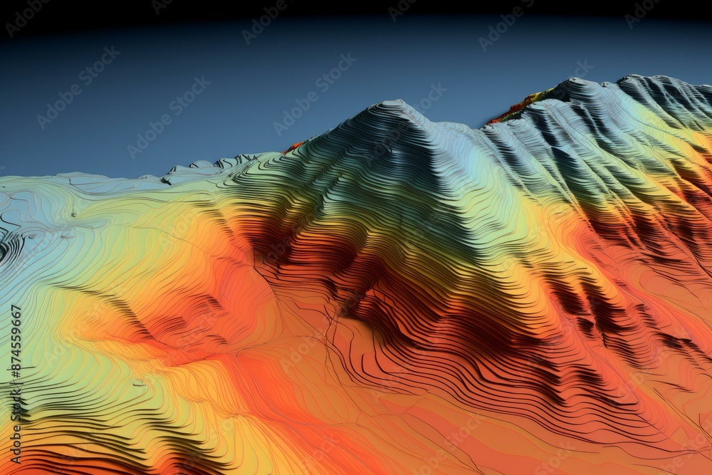Relative Topographic height map. Terrain model. Generate Ai Stock Photo ...