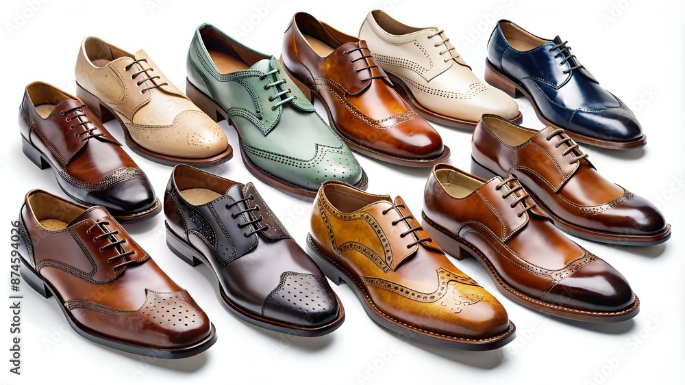 white background cutouts of classic formal occasion shoes collection ...