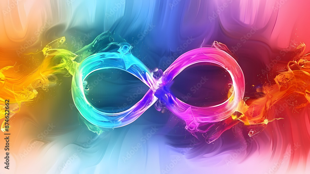 World Autism Awareness Day background with rainbowcolored infinity ...