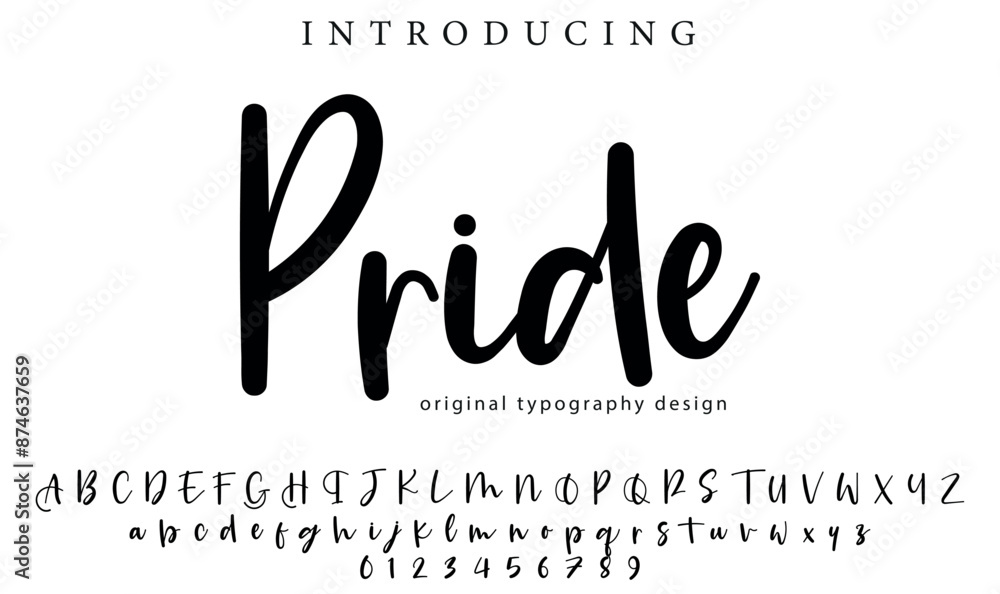 Pride Font Stylish brush painted an uppercase vector letters, alphabet ...