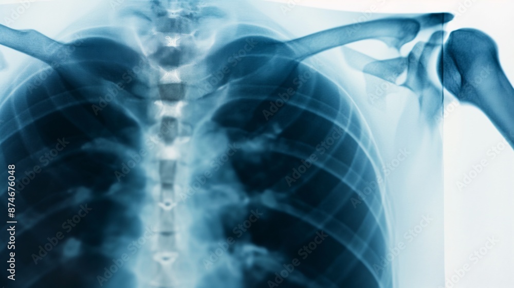 Detailed X-ray of a rib fracture in the chest Stock Illustration ...