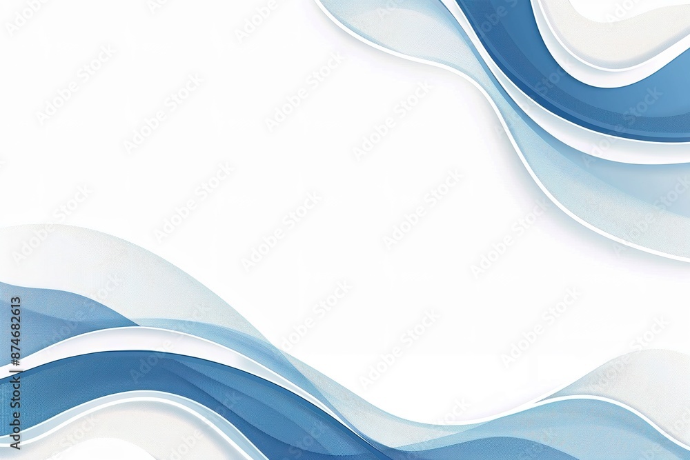 vector logo design, white background with blue wave lines on the bottom ...