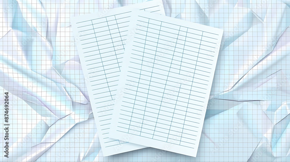 Detailed vector illustration of square lined paper blank sheets ...