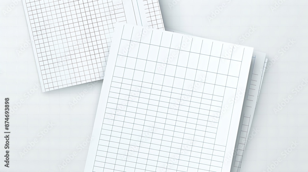 High-resolution vector illustration of realistic square lined paper ...