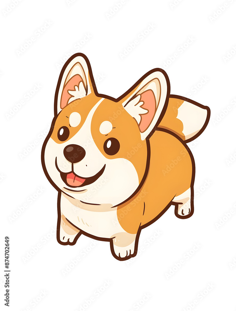 The adorable Corgi dog in this animated cartoon is ideal for childrens ...