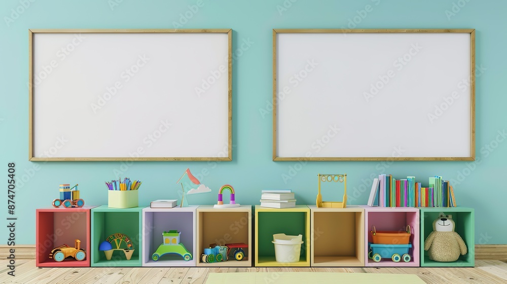 Kindergarten Classroom Wall Art and Storage: White Blank Posters in ...