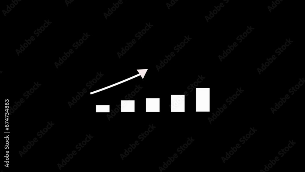 Up arrow on chart graph. Business and finance line icons. White color ...