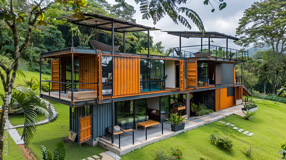 Foto de Minimalist Container House Home, efficient features of a modern ...