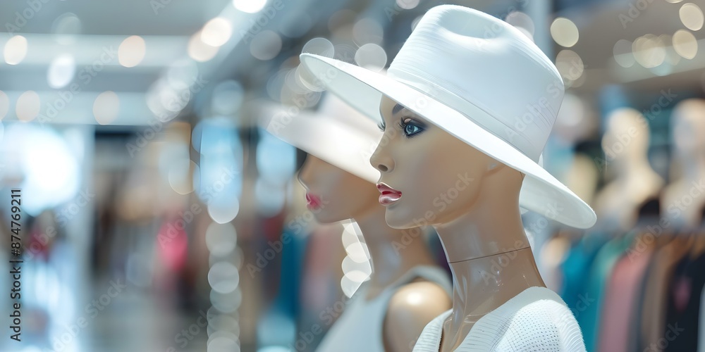 Mannequins in luxury shopping mall window displays showcase latest ...