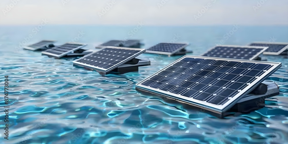 Floating solar panels in water harness solar power for renewable energy ...