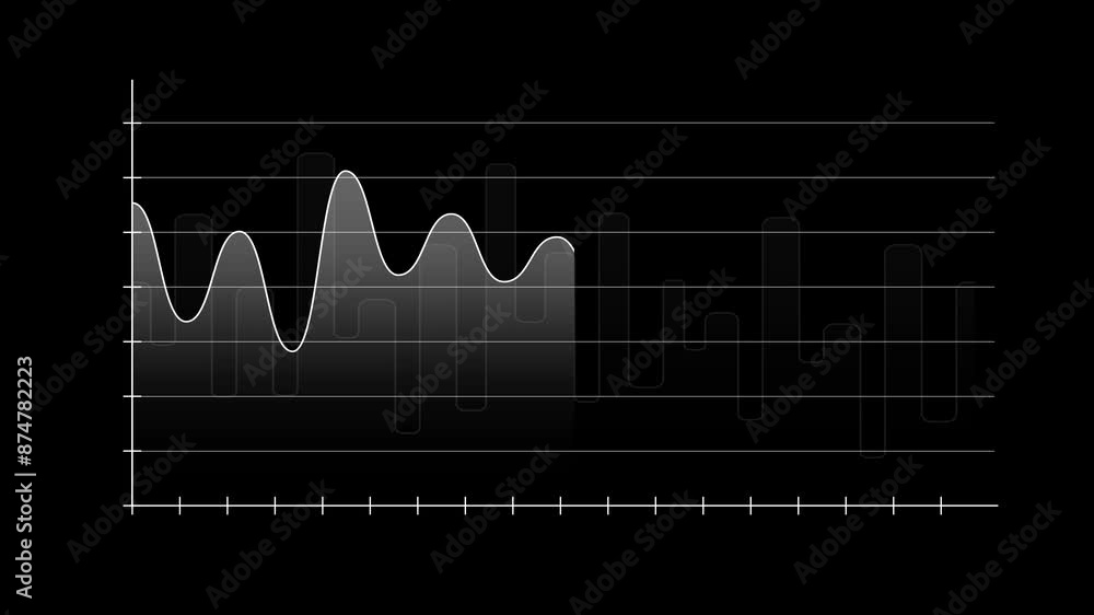 Vidéo Stock Curve line rising bar graph, Showing growth Financial graph ...