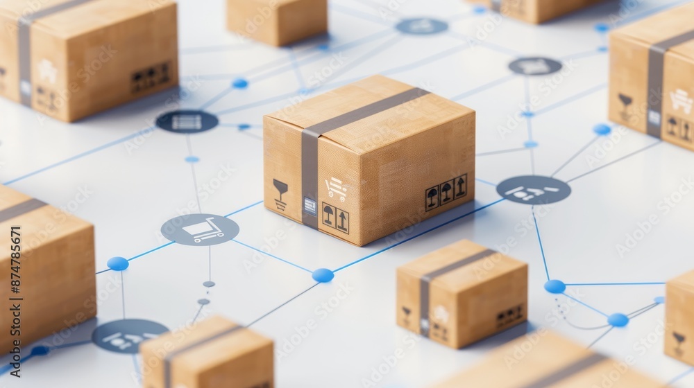 Diagram of distribution channels, illustrating the dispersion and ...