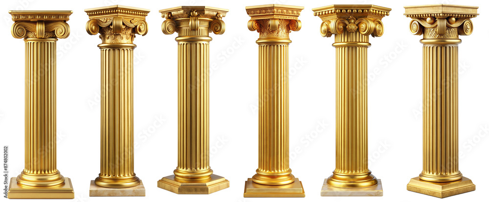 Golden Columns - A Architectural Design - An image of seven golden ...