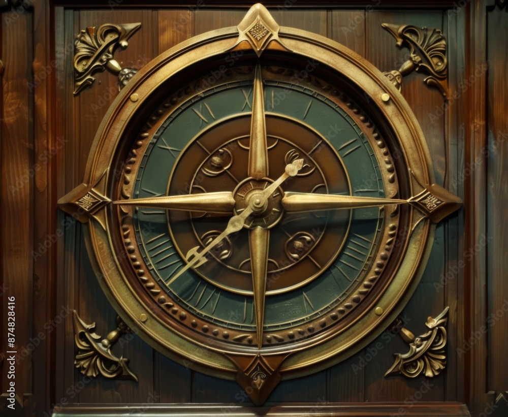 Timeless Intersection of Time and Direction with a Wall Clock Featuring ...