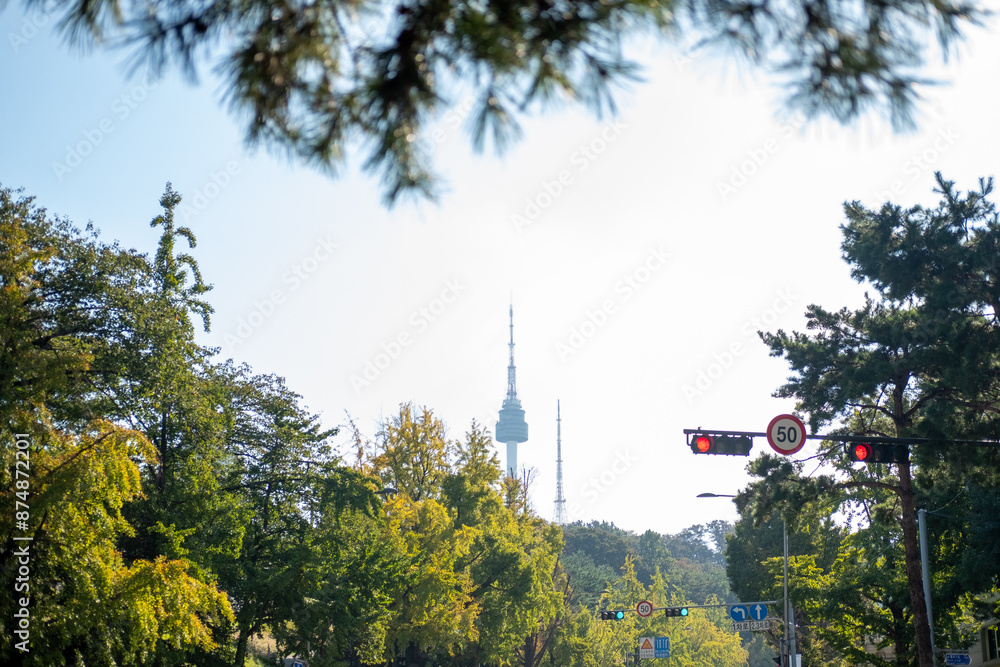 Seoul, South Korea - 11 October 2022: N Seoul Tower, also known as Namsan Tower or Seoul Tower ...