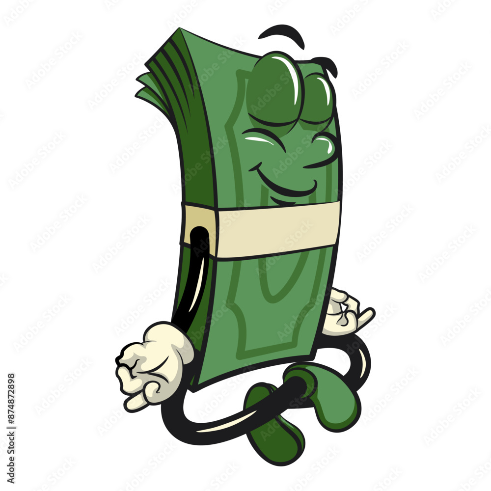 character of a bundle of cash money cartoon vector isolated clip art ...