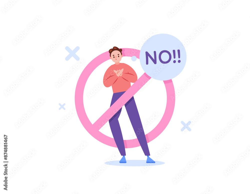 concept of prohibition and rejection. say no. boycotted, banned and ...