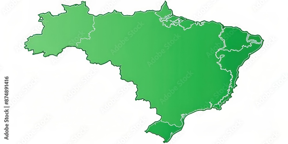 Outline drawing of Brazil map, Brazil, South America, geography ...