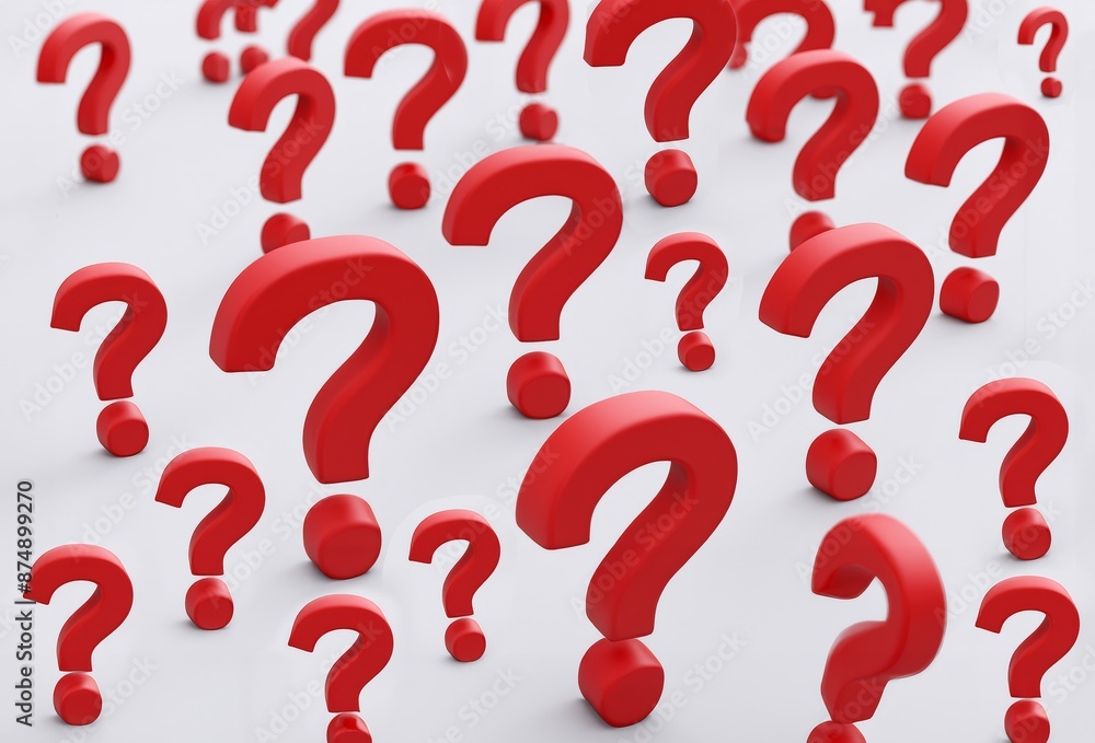 3d question marks on white background, question marks background Stock ...