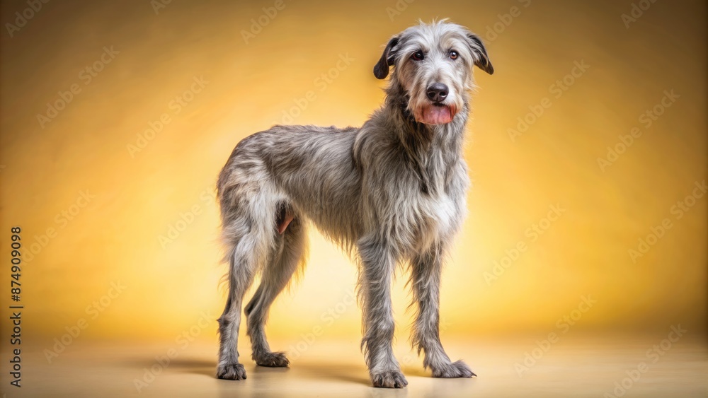Calm and serene irish wolfhound dog wearing comforting anxiety wrap ...