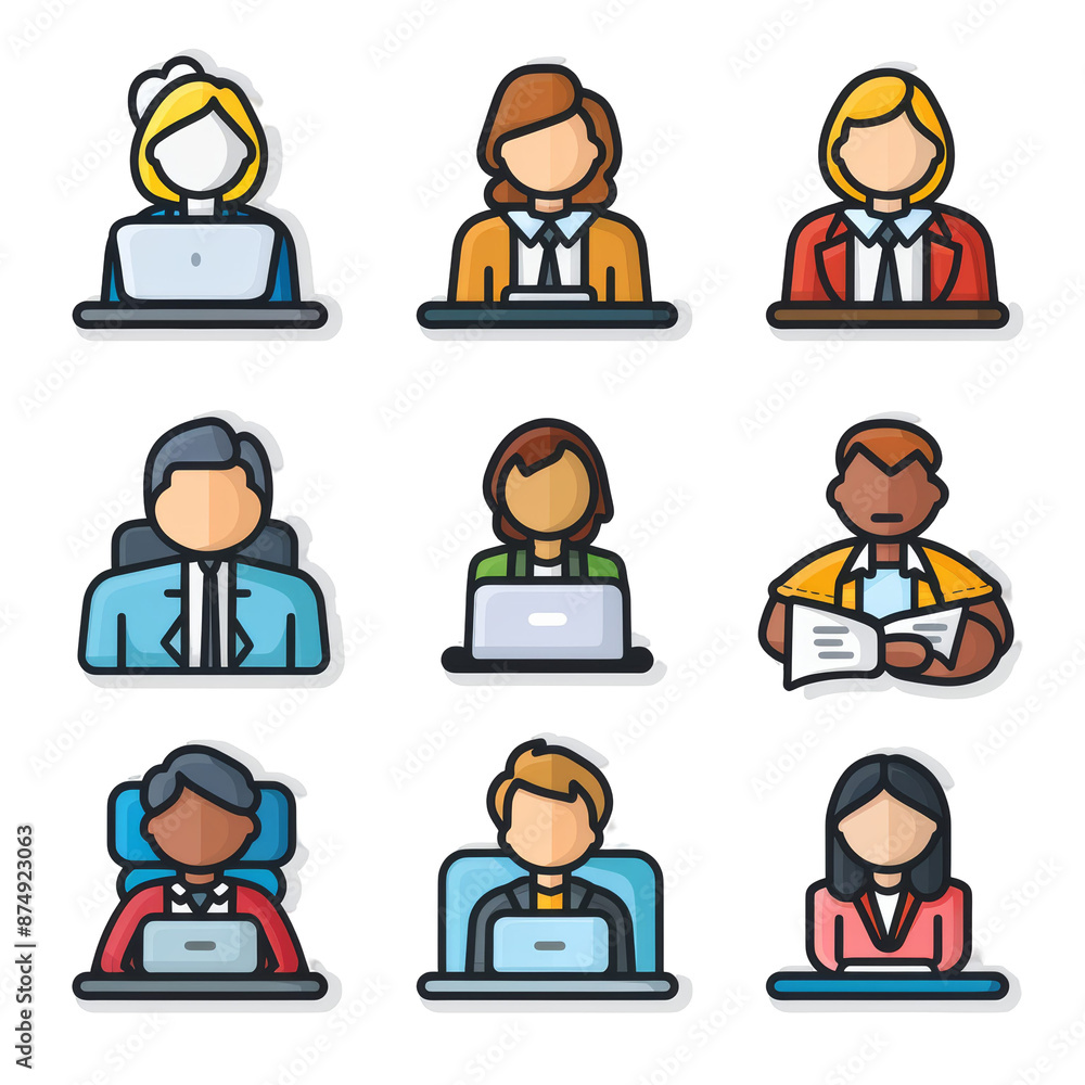 Conjunto de iconos de trabajo en equipo Isolated on Transparent or ...