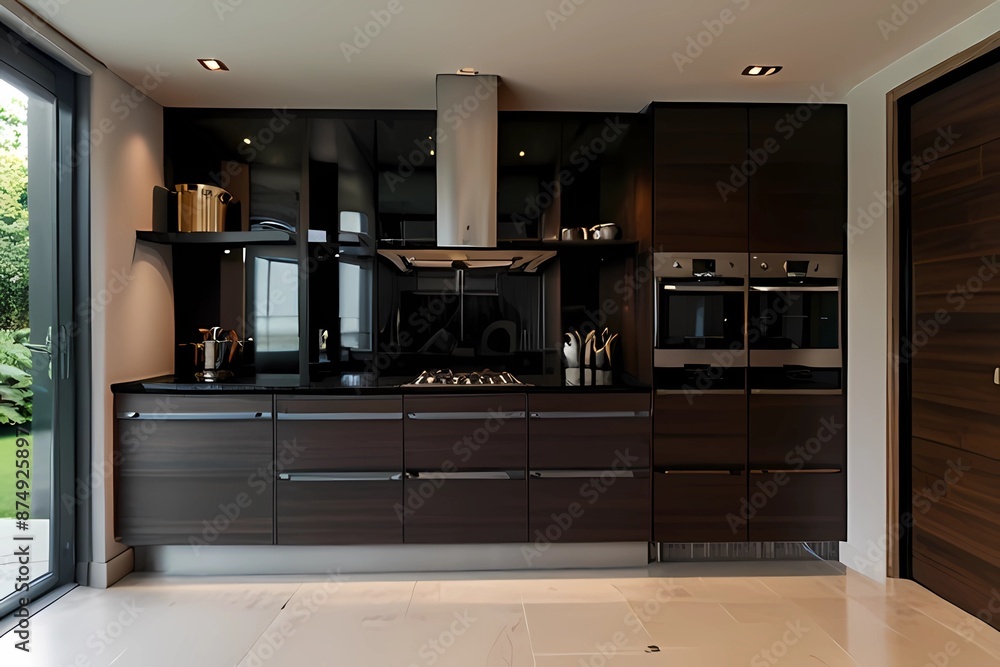 Luxury Modern Kitchen. Luxury modern fitted kitchen with stainless ...