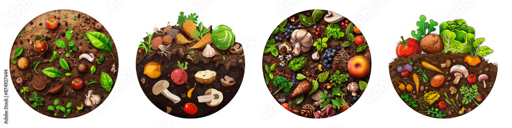 Composting clipart collection, symbol, logos, icons isolated on ...