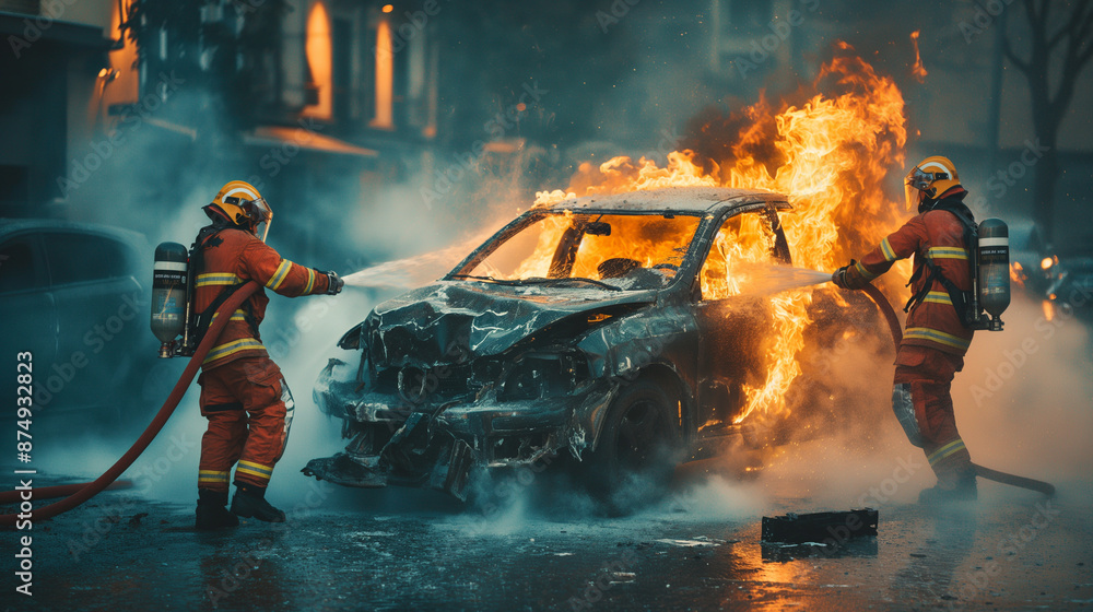 Firefighter extinguishes car fires during road trips Concepts for ...