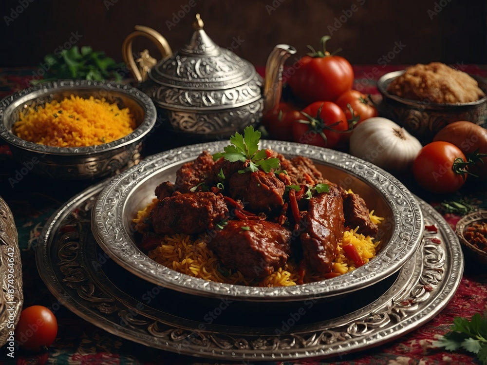 A traditional dish for Eid al-Adha, a Muslim festival, featuring a ...