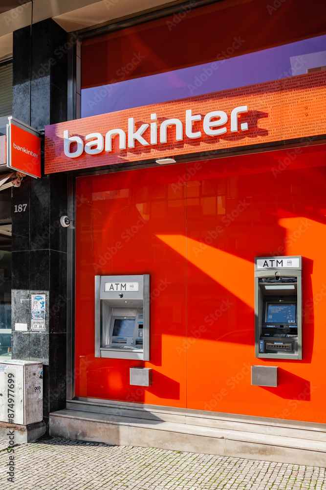 Vila Nova de Famalicao, Portugal - December 23, 2023: Bankinter bank ...